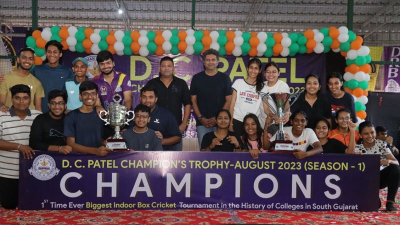 સી.બી.પટેલ ક્રિકેટ એન્ડ ફૂટબોલ એકેડમી દ્વારા આયોજીત ડી. સી.પટેલ બોક્સ ક્રિકેટ ચેમ્પિયન્સ ...