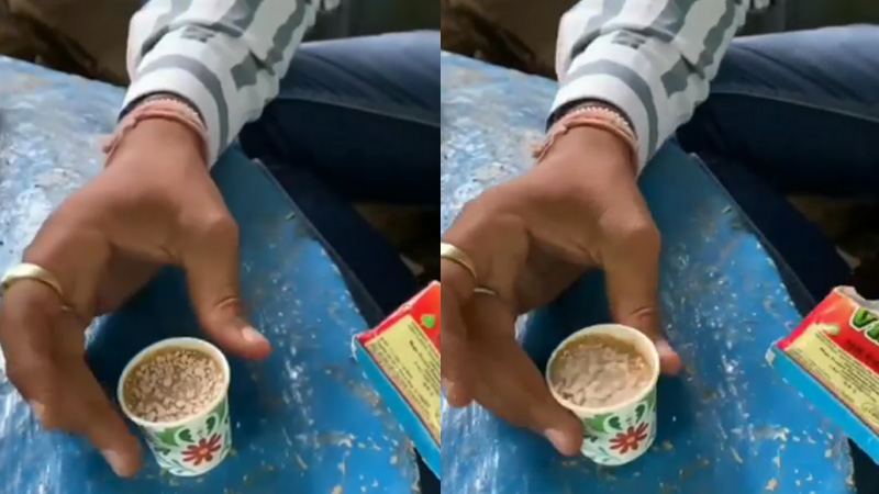 VIDEO : શખ્સે ચામાં મિલાવી પાન મસાલા, પીતા જ આપ્યું આવું રિએક્શન ...