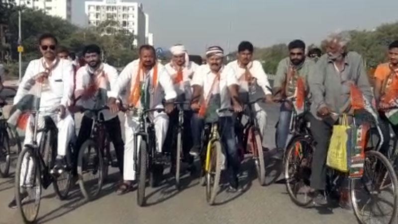 પોરબંદર જિલ્લા કોંગ્રેસ દ્વારા બીજા તબક્કાની ગાંધી સંદેશ સાથે સાયકલ ...